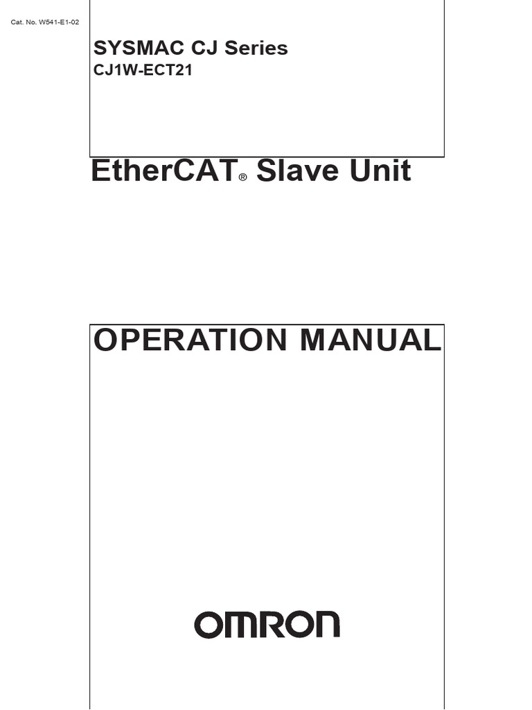 w541 Cj1w-Ect21 Ethercat Slave Unit Operation Manual en | PDF | Electrical Engineering ...