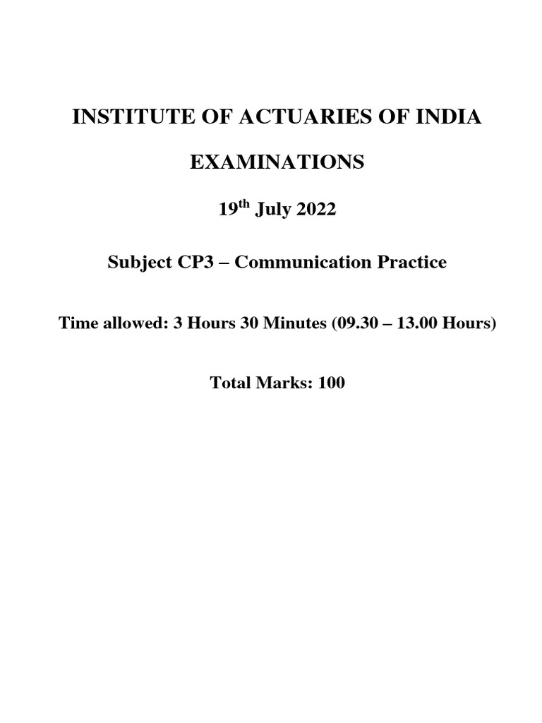 202207 CP3 | Download Free PDF | Actuary | Insurance