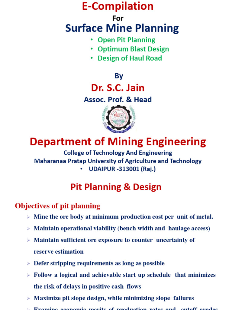 MIP 613 Surface Mine Planning | PDF | Coal Mining | Mining