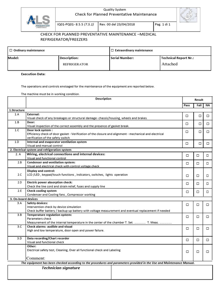 Als Checklist | PDF | Refrigerator | Manufactured Goods