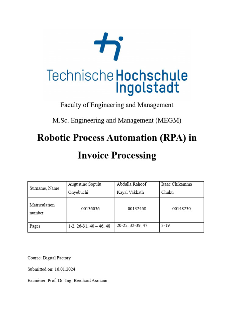 Rpa Invoice | PDF | Accounts Payable | Automation