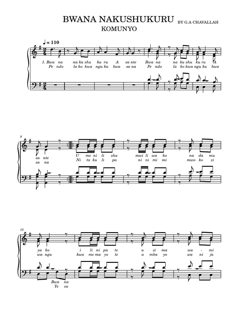 Bwana Nakushukuru | PDF