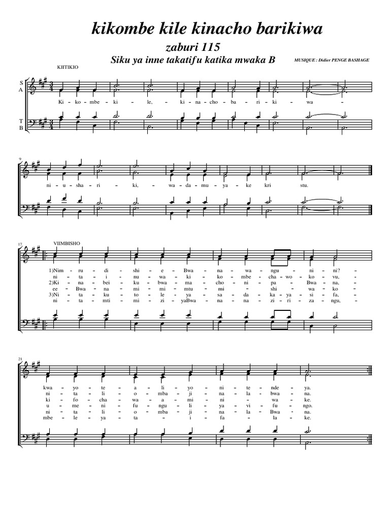Kikombe Kile Kinacho Barikiwa-1 | PDF