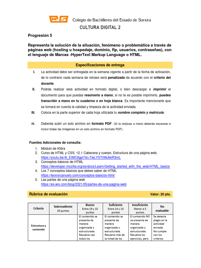Actividad 2 3erP | PDF | HTML | Página web