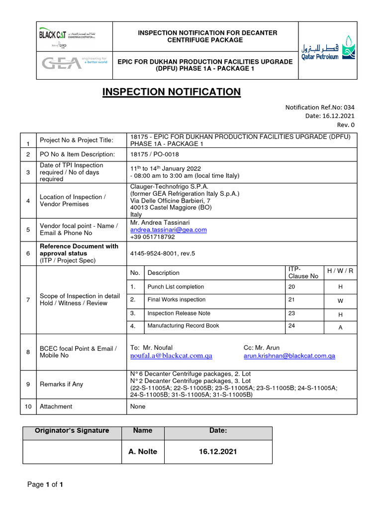 34 - Inspection Notification - Punch - Close - Out - IRN - MRB ...