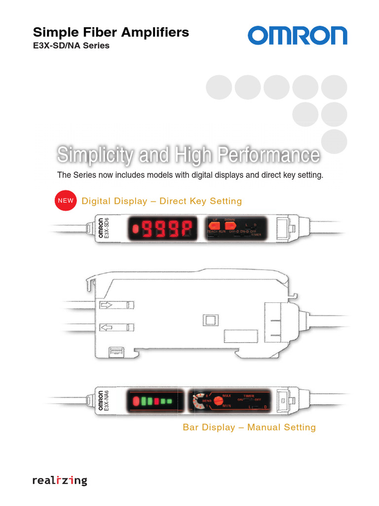 Simple Fiber Amplifiers E3x Sd Na Series Omron Pdf Optical Fiber