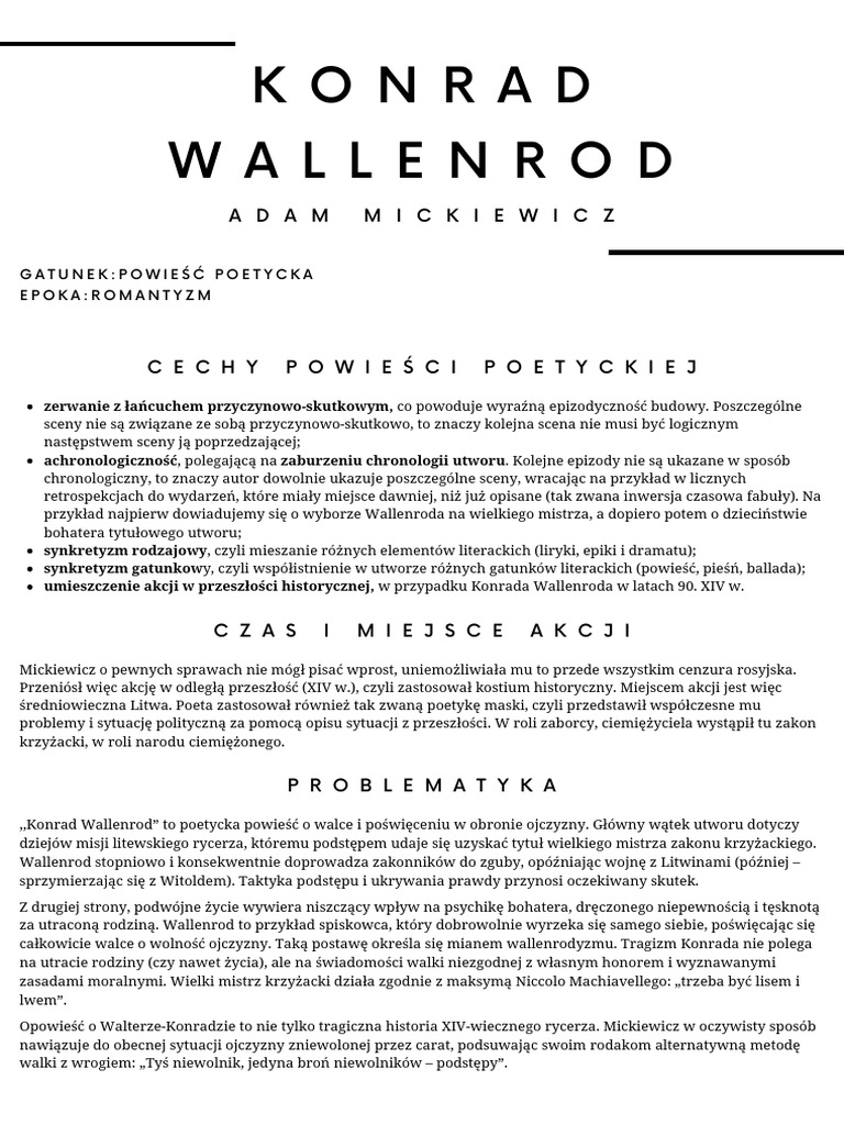 Konrad Wallenrod - Adam Mickiewicz | PDF
