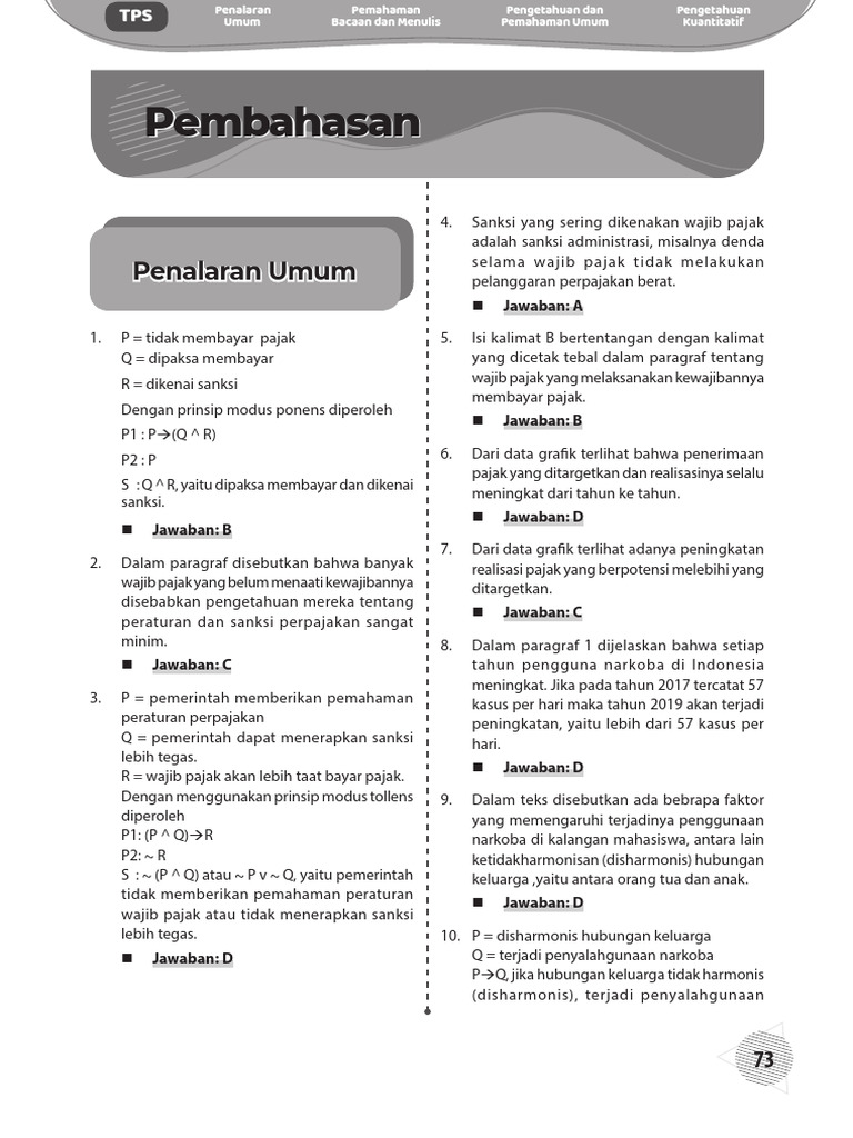 Paket Soal Tps Utbk-73-78 | PDF