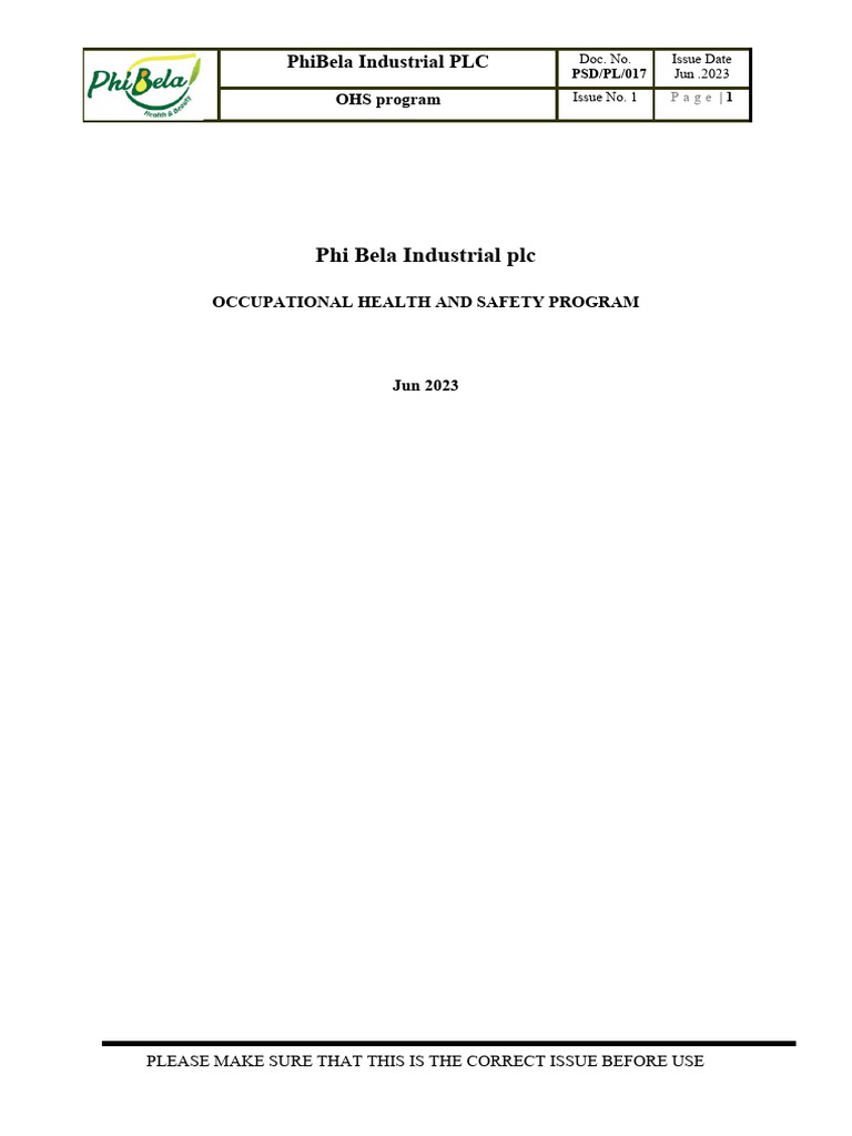 OSH Team Document | PDF | Occupational Safety And Health | Safety
