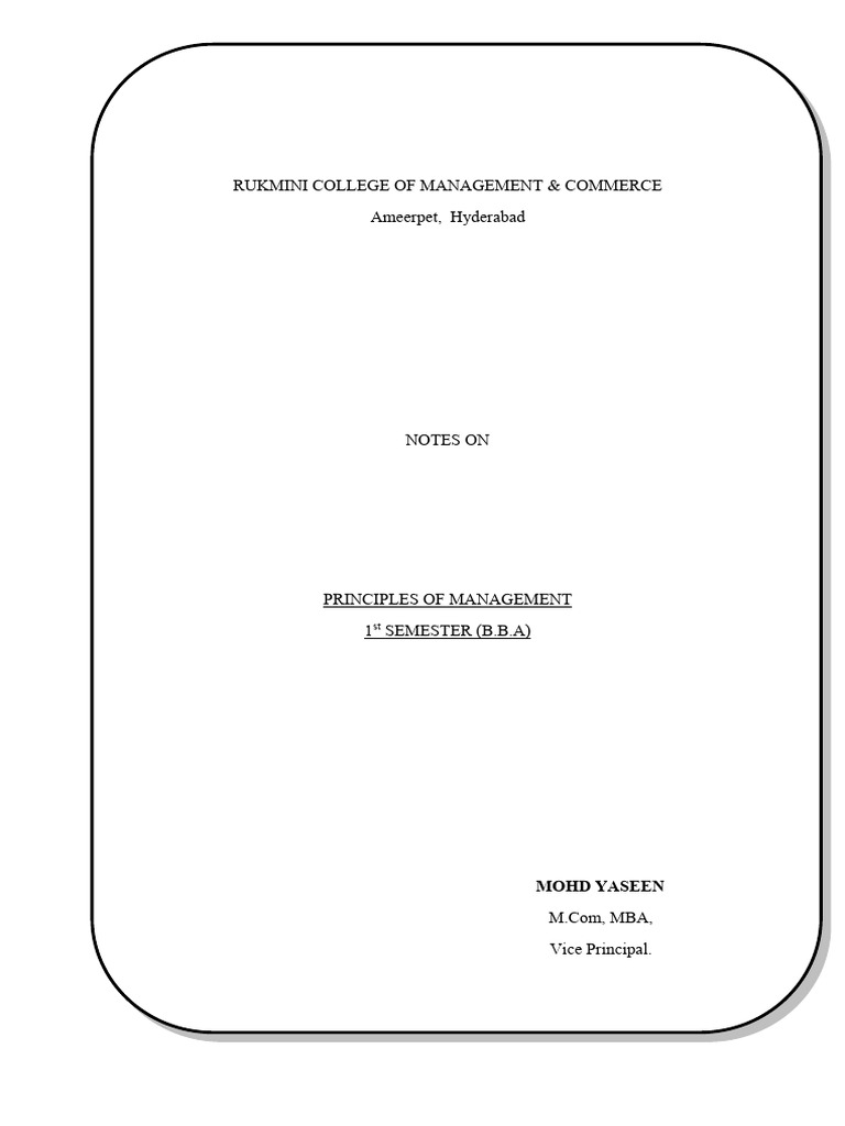 POM Unit 1 | Download Free PDF | Employment | Marketing