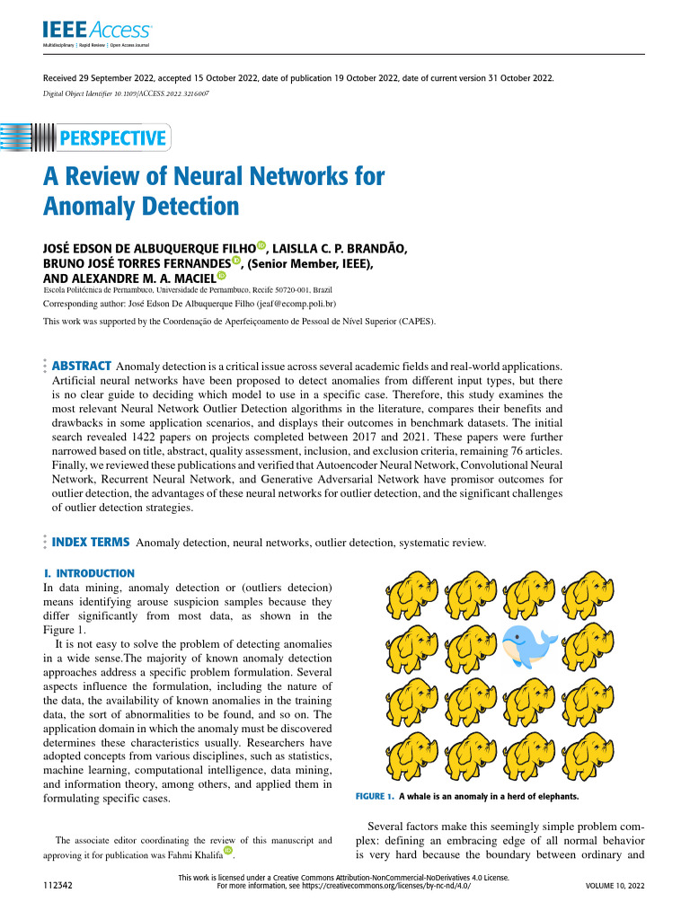 A Review Of Neural Networks For Anomaly Detection Pdf Artificial Neural Network