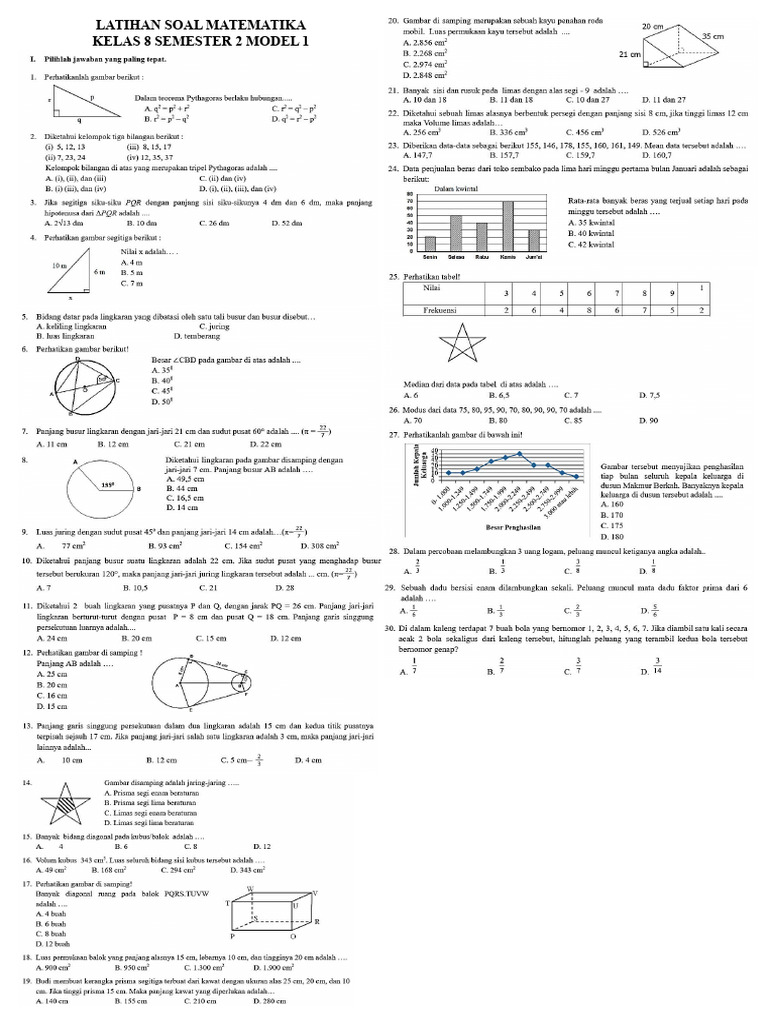 Latihan Soal Matematika Kelas 8 Semester 2 | PDF