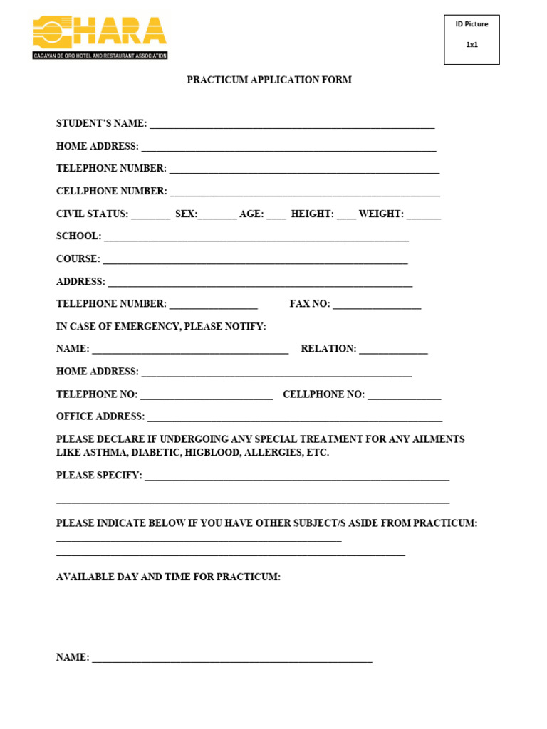 Practicum Application Form | PDF | Legal Liability | Civil Law (Legal ...