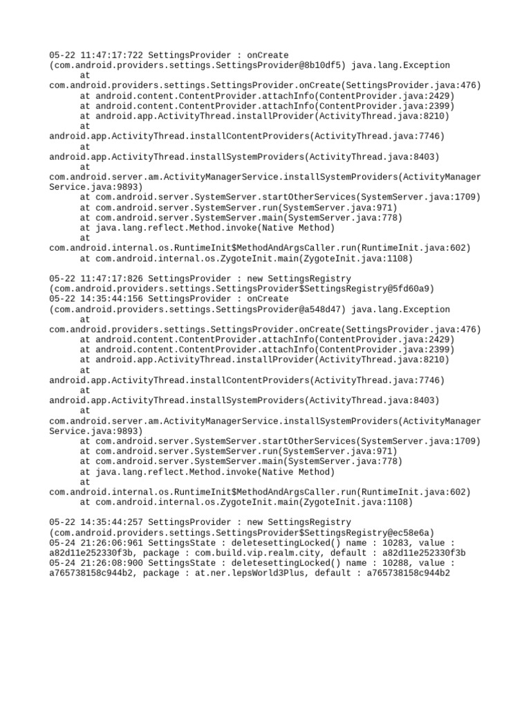 Settings Provider Pdf Java Programming Language Computer Programming
