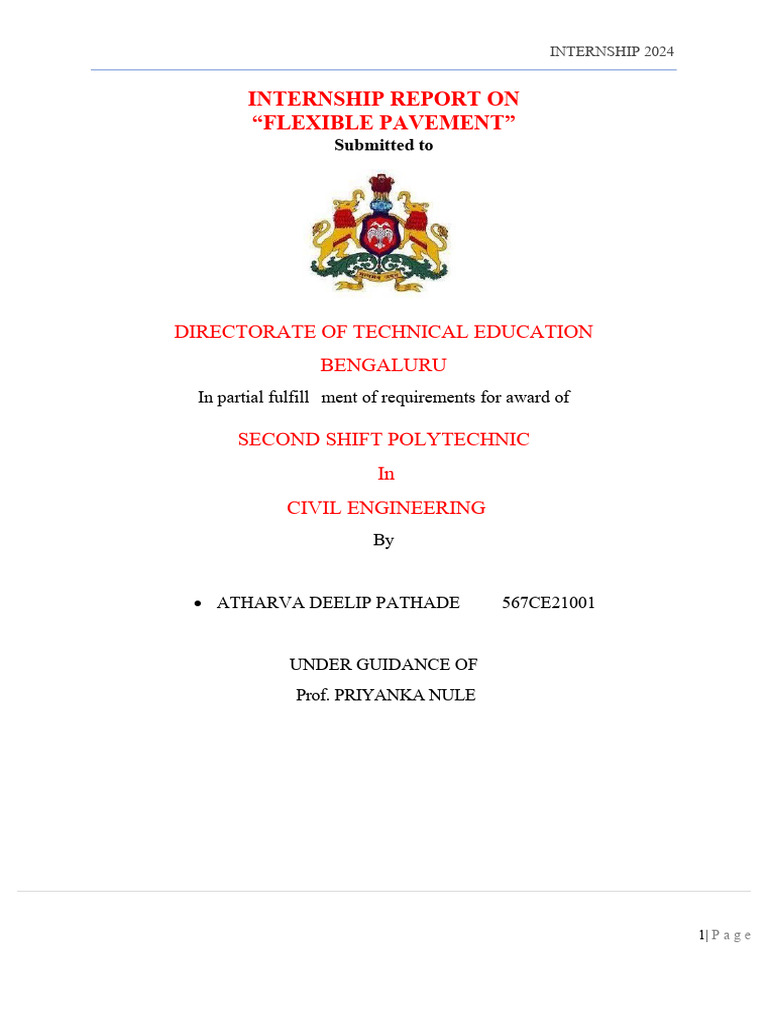 Internship Report Final Edit | PDF | Road Surface | Internship