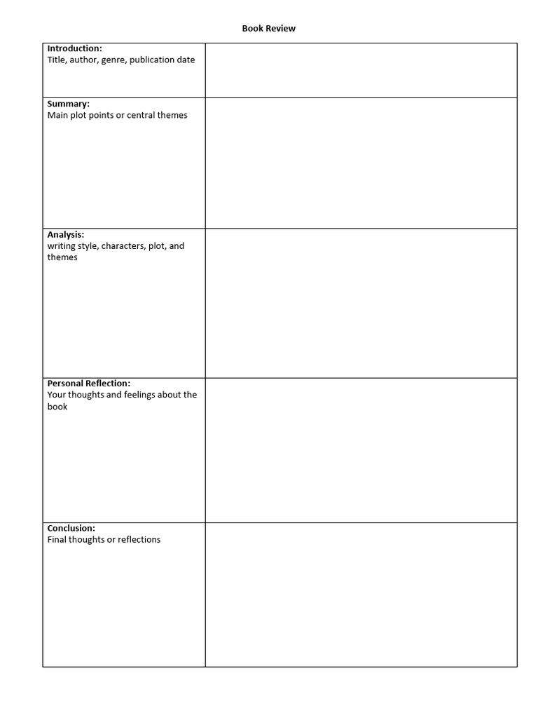 Book Review Format | PDF