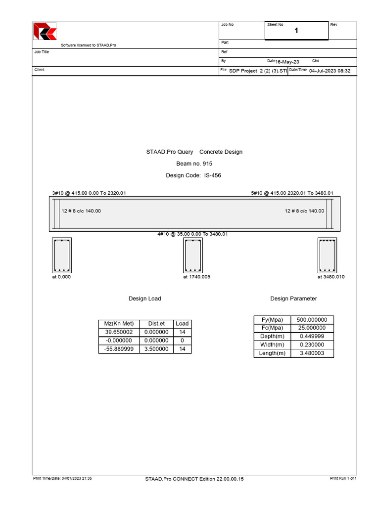 Beam Design Staad Pro | PDF | Computing | Software Engineering