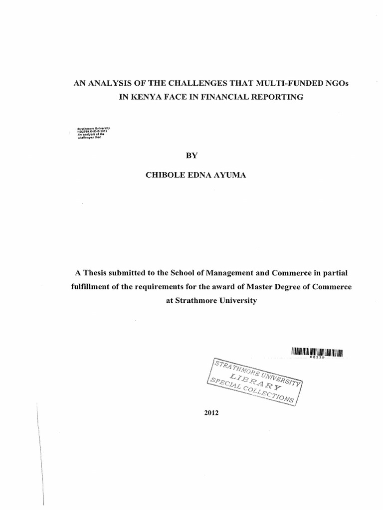 An Analysis of The Challenges That Multi-Funded NGOs in Kenya Face in ...