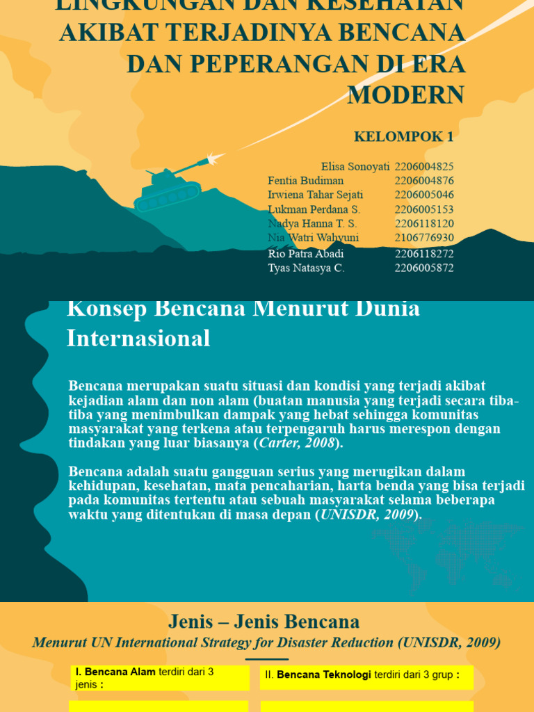 Lingkungan Dan Kesehatan Akibat Terjadinya Bencana Dan Peperangan | PDF