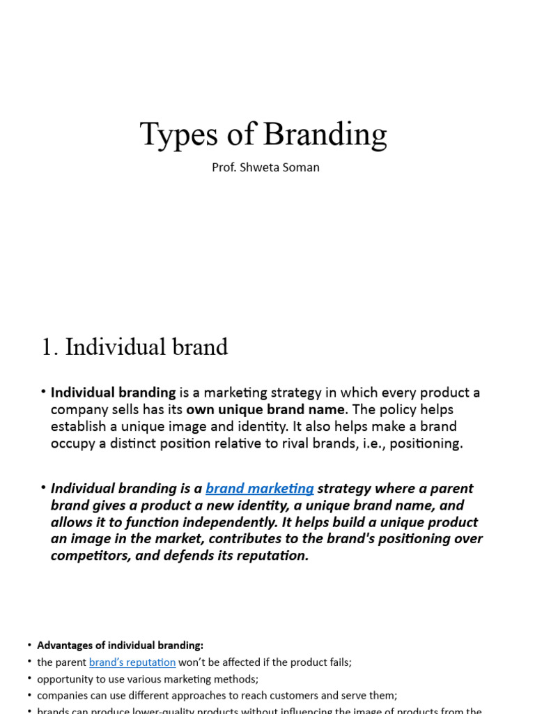 Unit 6 - Types of Branding | PDF | Brand | Marketing