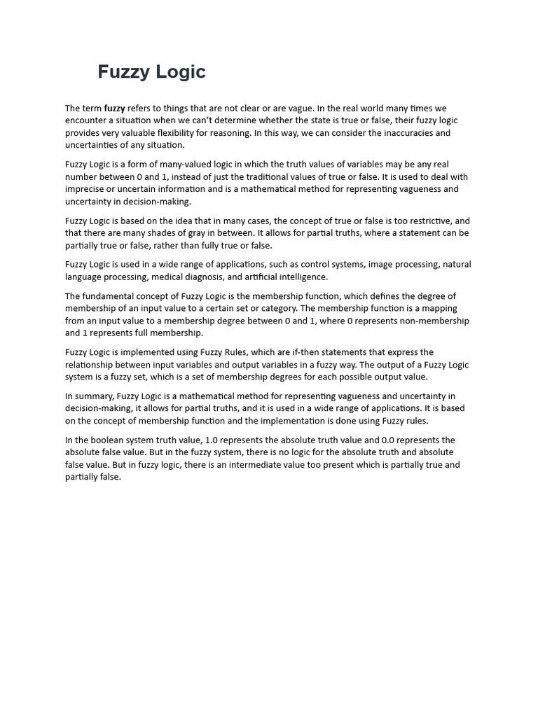 7.fuzzy Logic | PDF | Fuzzy Logic | Artificial Intelligence 7.fuzzy Logic | PDF | Fuzzy Logic | Artificial Intelligence