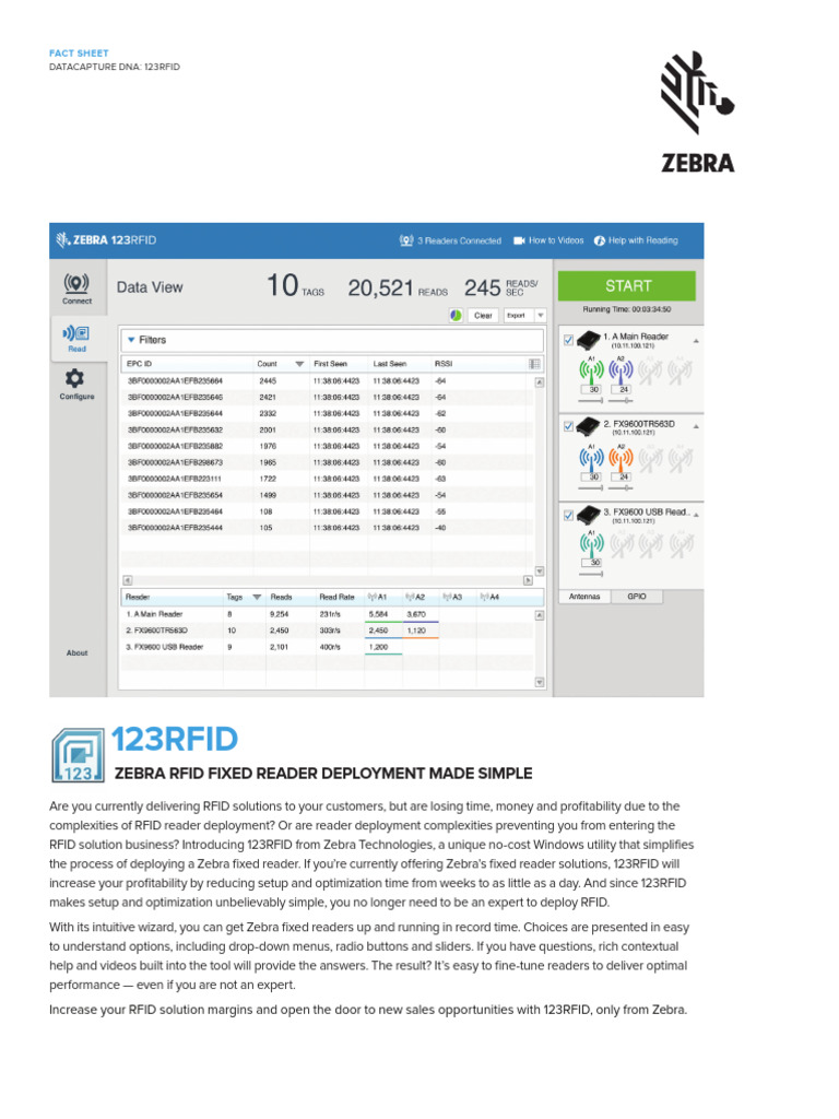 123rfid Fact Sheet en Us | PDF | Radio Frequency Identification | Computing