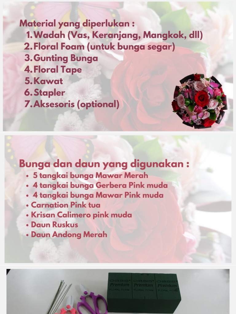 Materi Persiapan Pembuatan Rangkaian Bunga Bagi Pemula | PDF