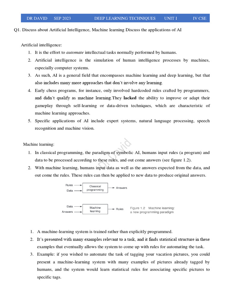 DL UNIT 1 | PDF | Machine Learning | Artificial Intelligence