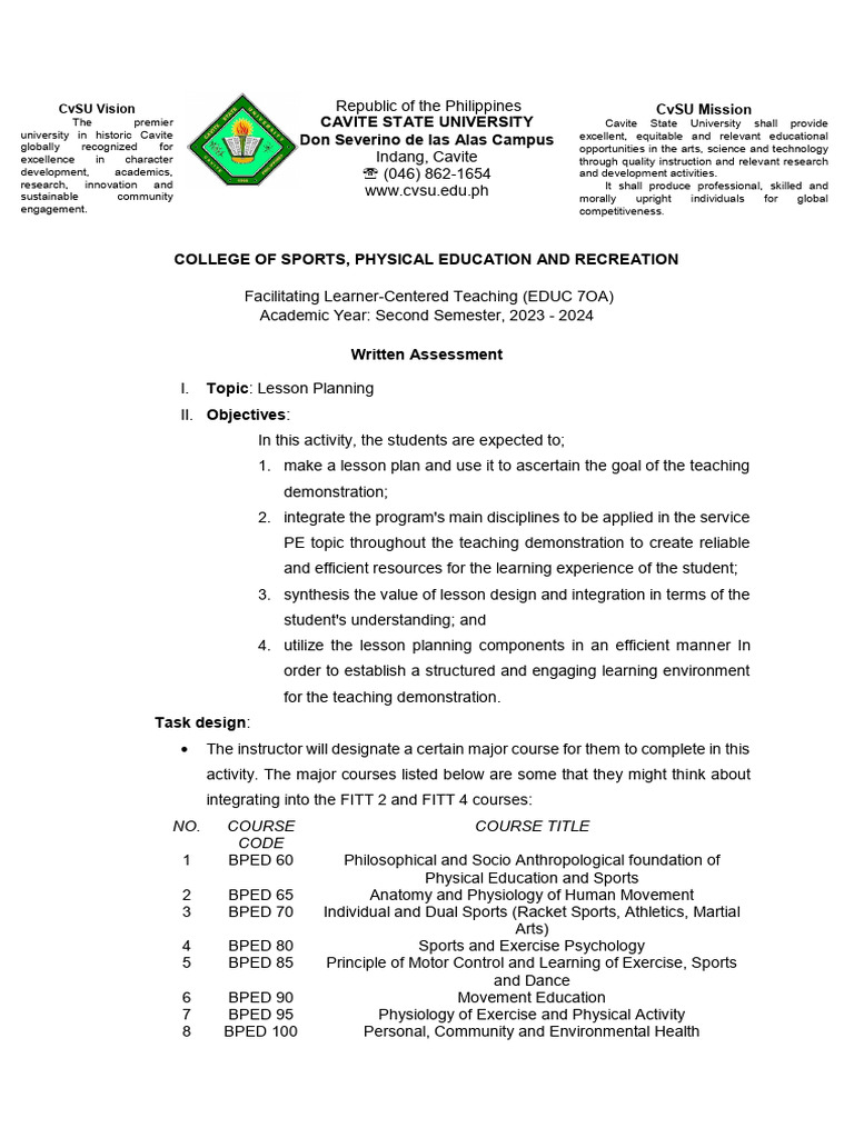 Lesson-Planning-for-EDUC-70A | PDF | Rubric (Academic) | Accuracy And ...