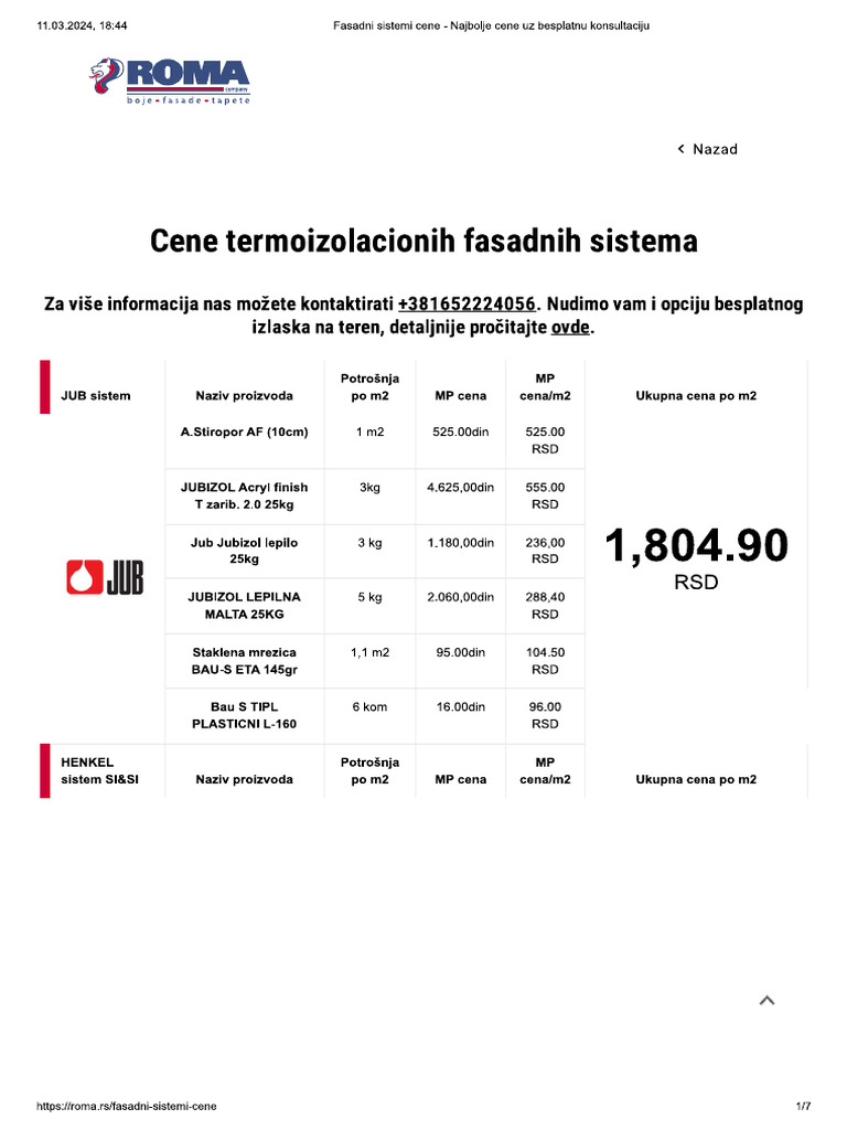 Fasadni Sistemi Cene - Najbolje Cene Uz Besplatnu Konsultaciju | PDF