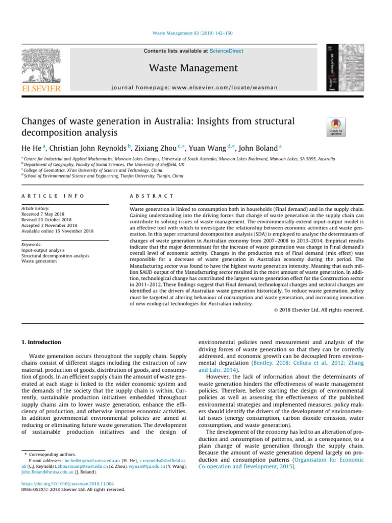 Waste Generation Trends in Australia | PDF | Input–Output Model | Economies