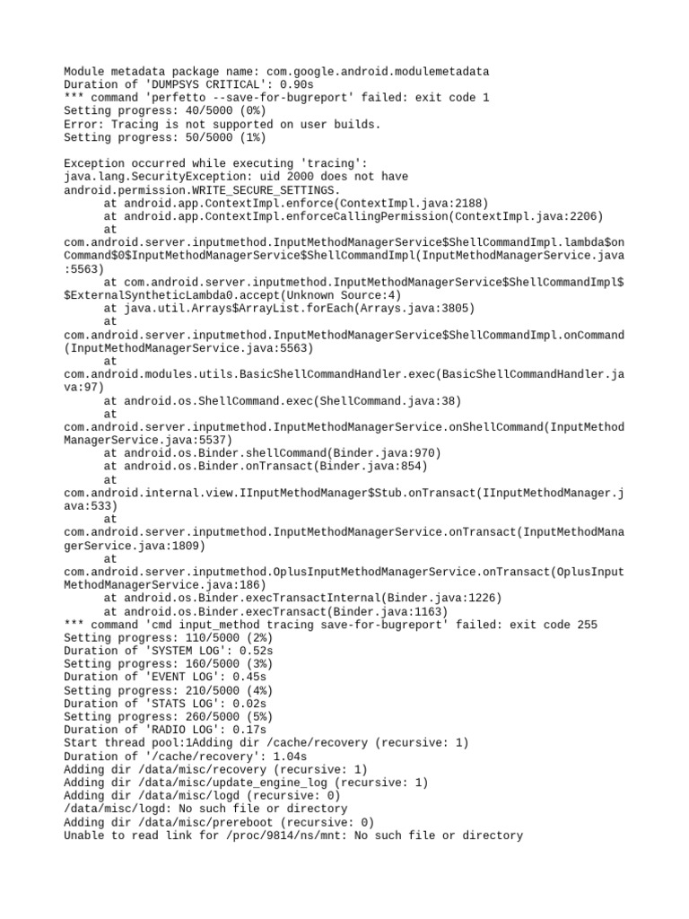 Bugreport RMX2151 SP1A.210812.016 2022 08 10 20 49 37 Dumpstate - Log 9493 | PDF | Java ...