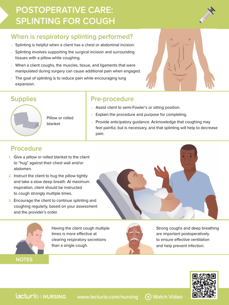 Nursing - CS - Postoperative Care Splinting For Cough - 01 | PDF