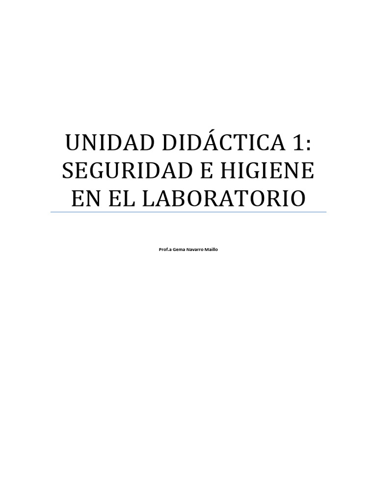01 - UD 1 (1a Parte) - Seguridad e Higiene en El Laboratorio. | PDF | Laboratorios | Farmacia