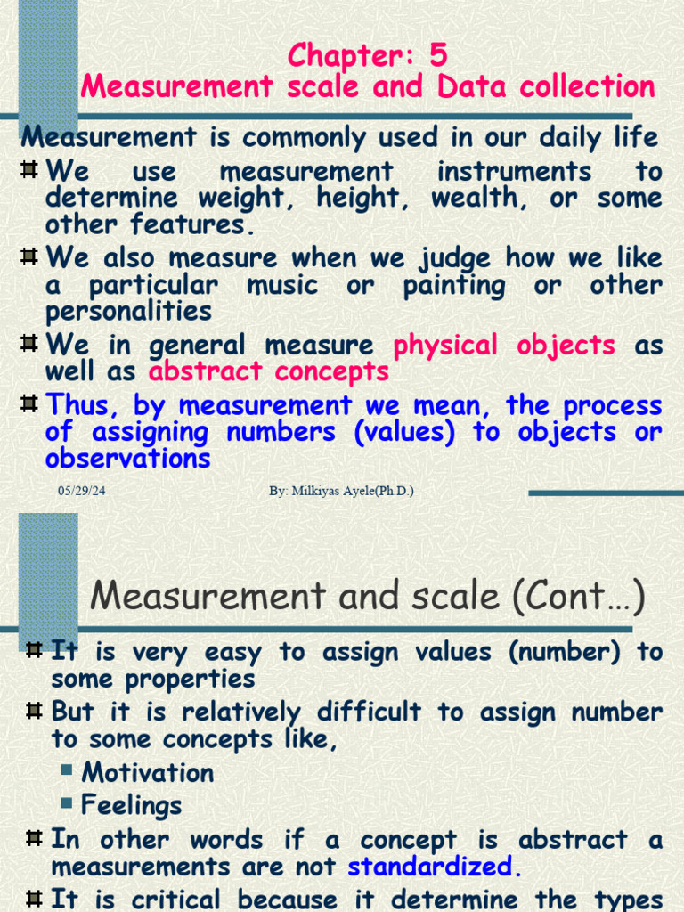 Chapter 5 Measurement Scale & Data Collection Method | PDF | Level Of ...