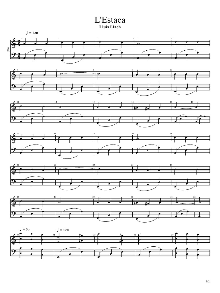 L'Estaca by Lluis Llach Sheet Music | PDF