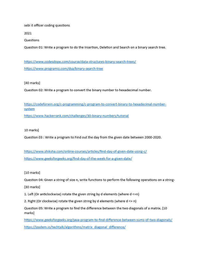 Sebi Phase 2 Coding Question Download Free Pdf Computer Programming Algorithms And Data