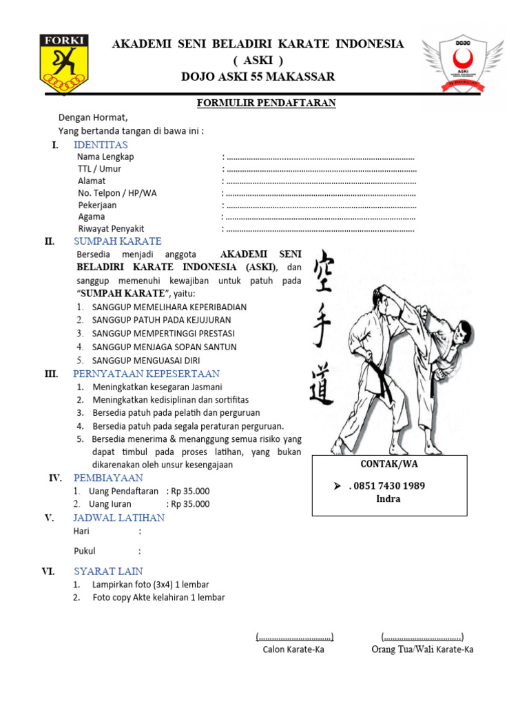 Formulir - ASKI 55 | PDF