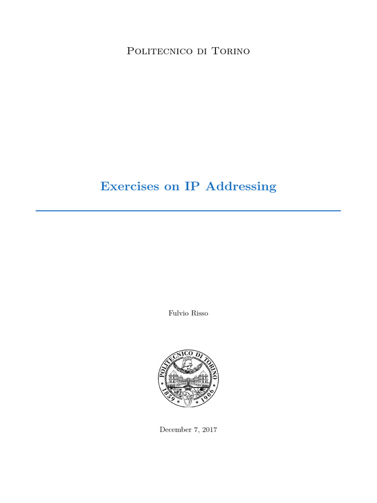 Exercises on IP Addressing | PDF | Ip Address | Computer Network