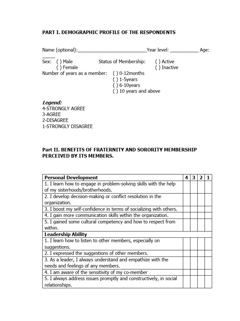 Survey Questionnaire - Criminology Thesis | PDF | Leadership | Social ... Survey Questionnaire - Criminology Thesis | PDF | Leadership | Social ...