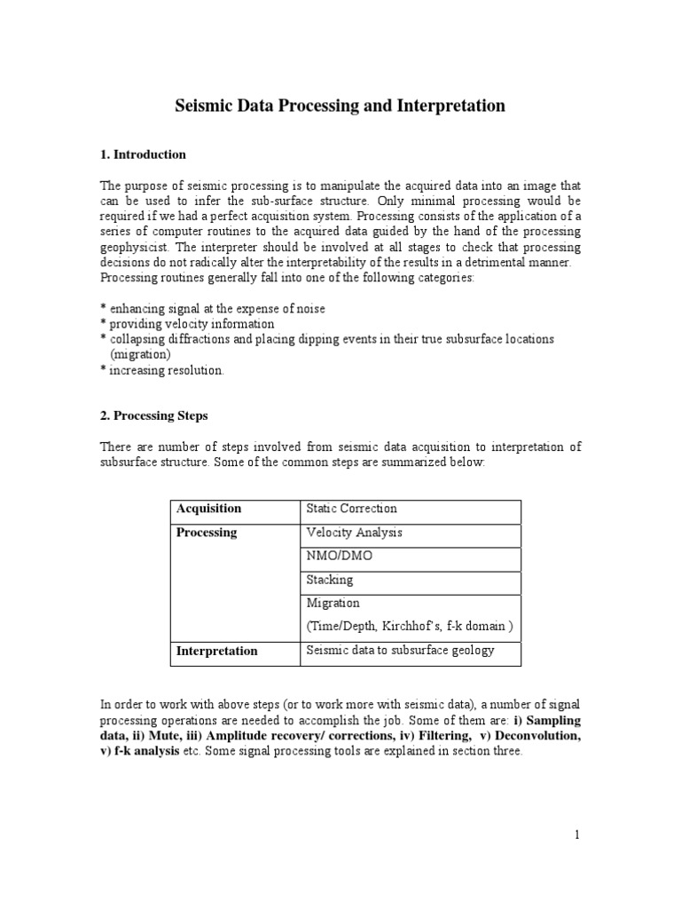 Seismic Processing | PDF