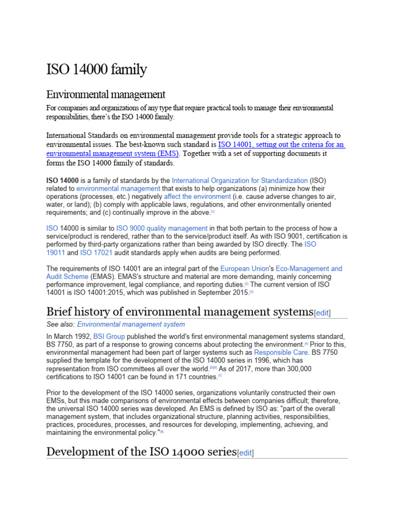 ISO 14000 Family | Download Free PDF | Business | Economies