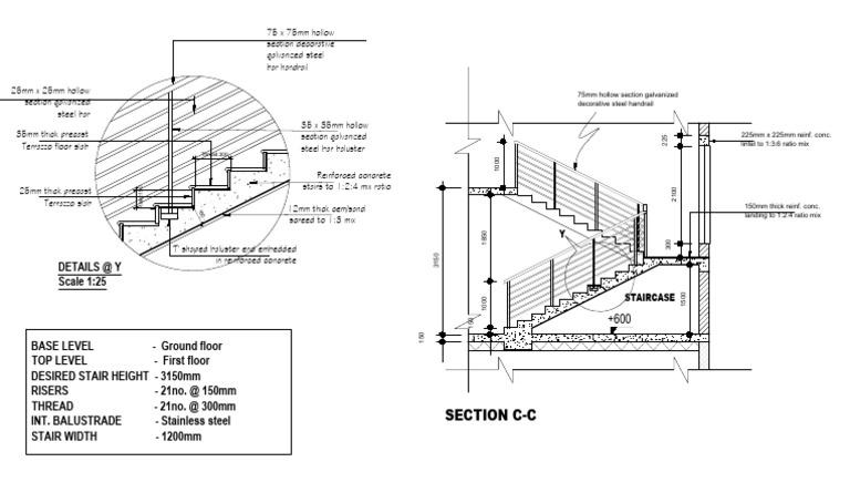 Staircase Design Details | PDF | Stairs | Building Materials