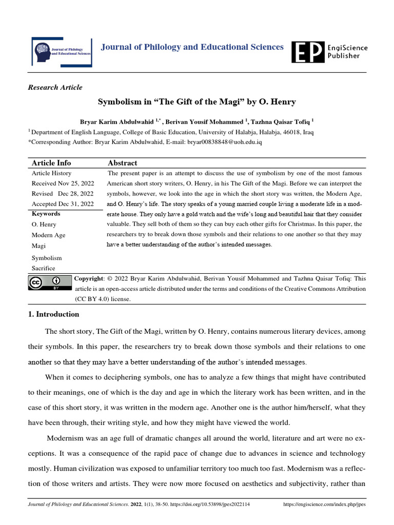 Symbolism in The Gift of The Magi by O Henry | PDF | Modernism