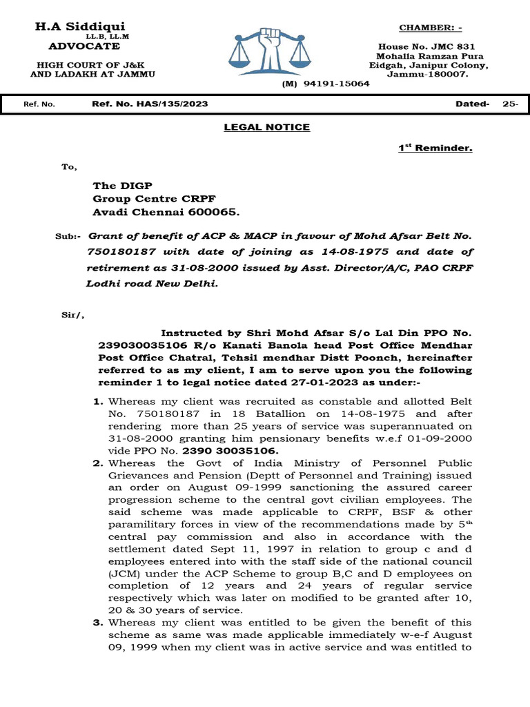 MD Afsar Reminder | PDF | Government | Government Of India