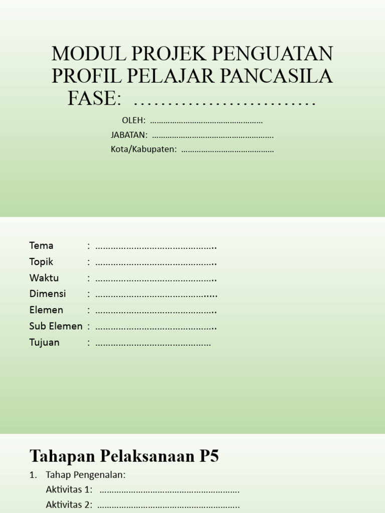Modul Projek Penguatan Profil Pelajar Pancasila | PDF | Karier ...