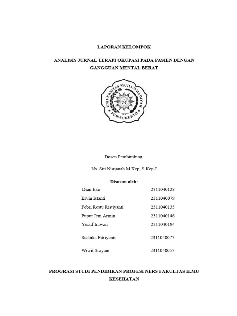 Presjur Okupasi Terapi | PDF