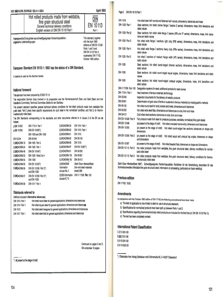 DIN EN 10113-1 - (1993-04) - (HR From Weldable-Fine Grain Structural Steel-Gral ...