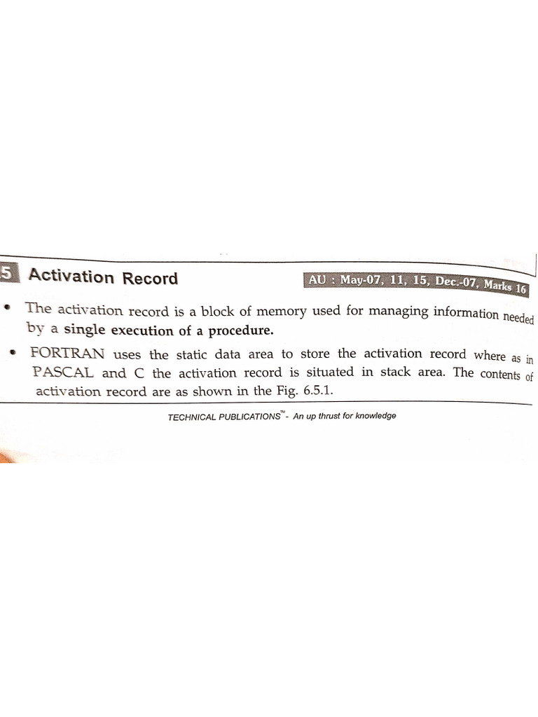 Activation Record | PDF