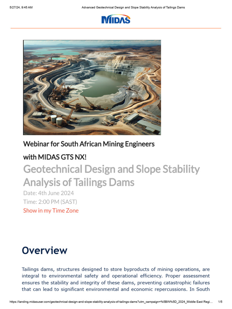 Advanced Geotechnical Design and Slope Stability Analysis of Tailings ... Advanced Geotechnical Design and Slope Stability Analysis of Tailings ...
